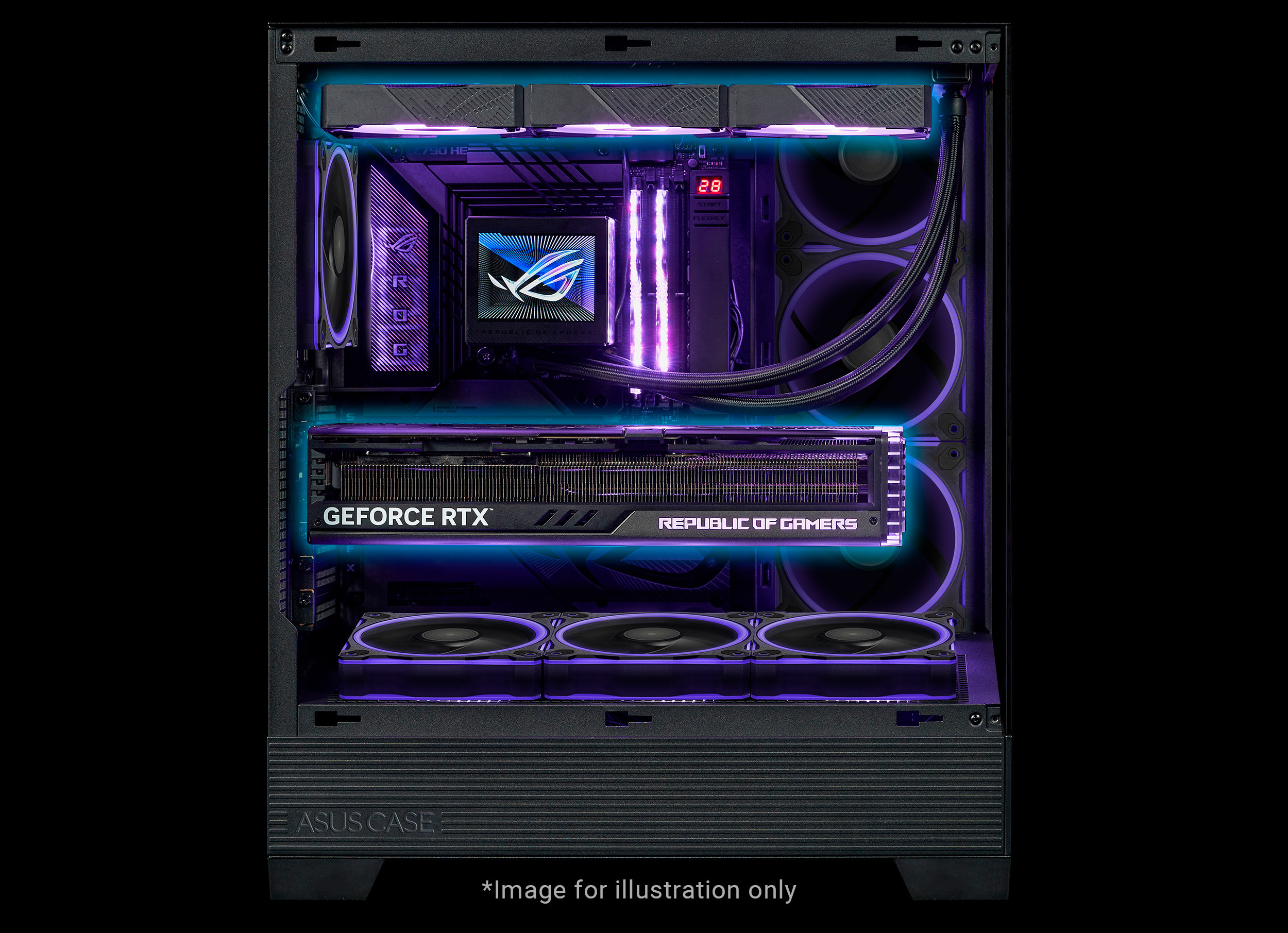 ASUS A31 Black ATX Mid-Tower Gaming Case, Dual-sided tempered glass, Frameless Design, BTF ...